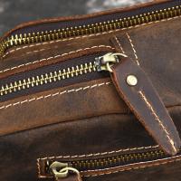 China Functional Customized Cowhide Leather Sling Crossbody Backpack for Travel Hiking 25L for sale