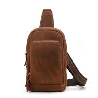 China Functional Customized Cowhide Leather Sling Crossbody Backpack for Travel Hiking 25L for sale