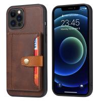 China Luxury PU Leather Phone Case with Card Sleeve for iPhone 15 Pro Max Shockproof for sale