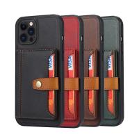 China Luxury PU Leather Phone Case with Card Sleeve for iPhone 15 Pro Max Shockproof for sale