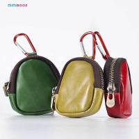 China Genuine Leather Mini Earphone Shell Keychain with Carabiner Hook for Daily Use for sale