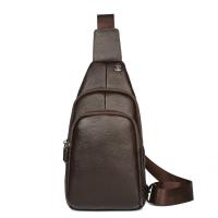 China Genuine Leather Men's Chest Bag with USB Charging OEM ODM Cross Body Bag 25 Days Delivery for sale