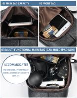 China Genuine Leather Men's Chest Bag with USB Charging OEM ODM Cross Body Bag 25 Days Delivery for sale