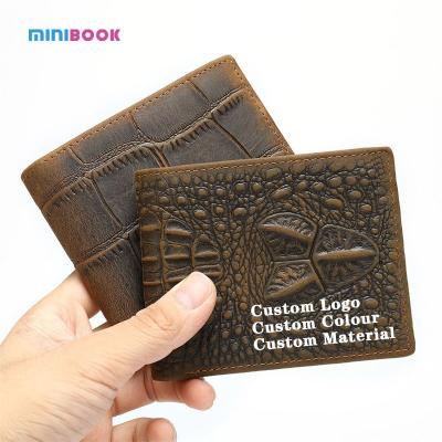 China Custom RFID Genuine Leather Men Wallet 15x10x5cm Slim Minimalist Cowhide Card Holder Wholesale for sale
