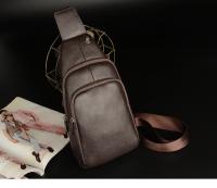 China Genuine Leather Men's Chest Bag with USB Charging OEM ODM Cross Body Bag 25 Days Delivery for sale