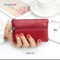 China ISO9001 Certified PU Leather Short Zipper Wallet 12x8x1cm Vintage Minibook Coin Purse for sale