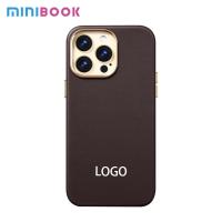 China Genuine Leather Magnetic Phone Case for iPhone 15 Strong Magnet Shockproof Waterproof 360 Protection for sale