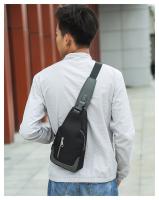 China Oxford Cloth Men's Messenger Bag with USB Charging 15.6 Inch Laptop Multifunctional Shoulder Bag for sale