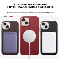 China Genuine Leather Magnetic Phone Case for iPhone 15 Strong Magnet Shockproof Waterproof 360 Protection for sale