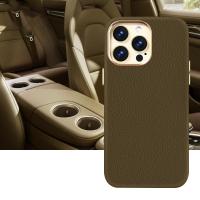 China Genuine Leather Magnetic Phone Case for iPhone 15 Strong Magnet Shockproof Waterproof 360 Protection for sale
