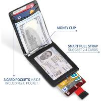 China Mens Slim Carbon Fiber Leather Wallet RFID Blocking Front Pocket Card Slots 8 Card Capacity for sale