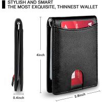 China Mens Slim Carbon Fiber Leather Wallet RFID Blocking Front Pocket Card Slots 8 Card Capacity for sale