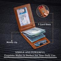 China Mens Slim Carbon Fiber Leather Wallet RFID Blocking Front Pocket Card Slots 8 Card Capacity for sale