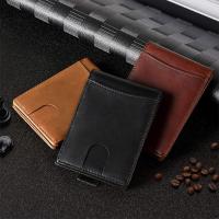 China Mens Slim Carbon Fiber Leather Wallet RFID Blocking Front Pocket Card Slots 8 Card Capacity for sale