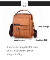 China Custom PU Leather Messenger Bag for Office Vintage Style Waterproof Men Bag 15.6 Inch for sale