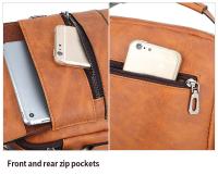 China Custom PU Leather Messenger Bag for Office Vintage Style Waterproof Men Bag 15.6 Inch for sale