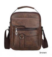 China Custom PU Leather Messenger Bag for Office Vintage Style Waterproof Men Bag 15.6 Inch for sale