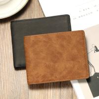 China Vintage Crazy Horse Leather Men's Short Wallet with Multifunction PU Main Material 8 Card Slots for sale