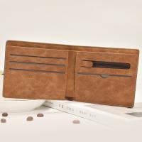 China Vintage Crazy Horse Leather Men's Short Wallet with Multifunction PU Main Material 8 Card Slots for sale