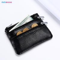 China Genuine Leather Coin Purse with Key Ring Pure Colors Low MOQ Custom Logo OEM for sale