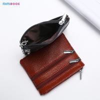 China Genuine Leather Coin Purse with Key Ring Pure Colors Low MOQ Custom Logo OEM for sale