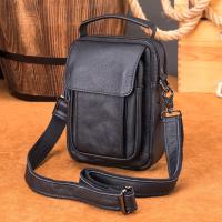 China Genuine Leather Men Messenger Bag Vintage Calfskin Crossbody Shoulder Bag 40cm for sale