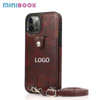 China Men's Crossbody Leather Case for iPhone 12 Pro Max Shockproof 6.7 inch for sale