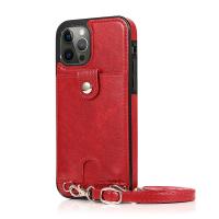 China Men's Crossbody Leather Case for iPhone 12 Pro Max Shockproof 6.7 inch for sale