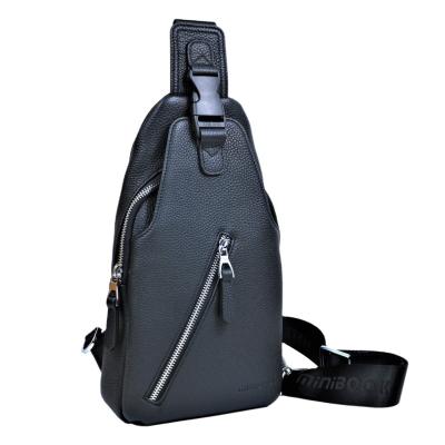 China Genuine Leather Waist Bag for Men Sling Crossbody 32x17x7 cm Custom Logo for sale