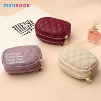 China Minibook Genuine Cowhide Leather Ladies Wallet Key Chain Pouch 11.5x8.5x3.5cm for sale