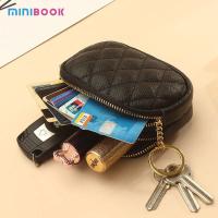 China Minibook Genuine Cowhide Leather Ladies Wallet Key Chain Pouch 11.5x8.5x3.5cm for sale