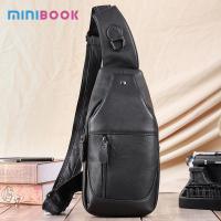 China Genuine Cowhide Leather Cross Body Chest Bag Men Durable All Seasons 1 Main Pocket for sale