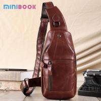 China Genuine Cowhide Leather Cross Body Chest Bag Men Durable All Seasons 1 Main Pocket for sale