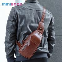 China Genuine Cowhide Leather Cross Body Chest Bag Men Durable All Seasons 1 Main Pocket for sale