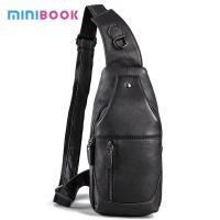 China Genuine Cowhide Leather Cross Body Chest Bag Men Durable All Seasons 1 Main Pocket for sale