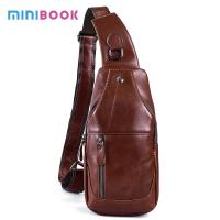 China Genuine Cowhide Leather Cross Body Chest Bag Men Durable All Seasons 1 Main Pocket for sale