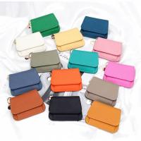China Genuine Leather Candy Color Portable Wallet Clutch Coin Purse for Girls 20cm for sale