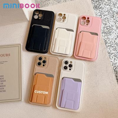 China PU Leather Phone Case for iPhone 11 12 13 14 15 Pro Max with Kickstand Holder Shockproof for sale