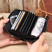 China Unisex Leather Coin Purse with RFID Blocking Zipper Closure Large Capacity 8x5cm for sale