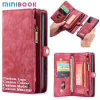 China Genuine Leather Magnetic Wallet Flip Phone Case with Lanyard Strap for Samsung 16cm 8cm for sale