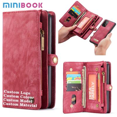 China Genuine Leather Magnetic Wallet Flip Phone Case with Lanyard Strap for Samsung 16cm 8cm for sale
