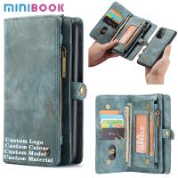 China Genuine Leather Magnetic Wallet Flip Phone Case with Lanyard Strap for Samsung 16cm 8cm for sale