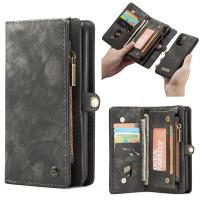 China Genuine Leather Magnetic Wallet Flip Phone Case with Lanyard Strap for Samsung 16cm 8cm for sale