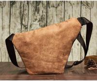 China Genuine Crazy Horse Leather Messenger Bag for Men Minibook Laptop 14 Inch for sale