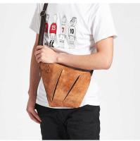 China Genuine Crazy Horse Leather Messenger Bag for Men Minibook Laptop 14 Inch for sale