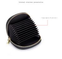 China Genuine Leather Keychain Pouch Ultra Thin Zipper Hasp Closure 10.5x8x2.5cm Women Minibook for sale