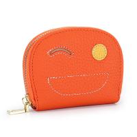 China Genuine Leather Keychain Pouch Ultra Thin Zipper Hasp Closure 10.5x8x2.5cm Women Minibook for sale