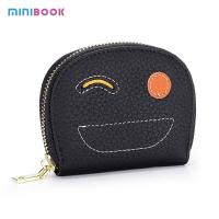 China Genuine Leather Keychain Pouch Ultra Thin Zipper Hasp Closure 10.5x8x2.5cm Women Minibook for sale