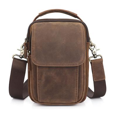 China Designer Custom Logo Genuine Leather Messenger Bag for Men with Available Sample OEM ODM for sale