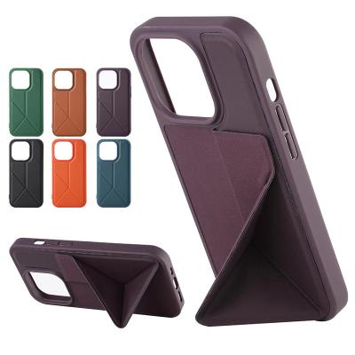China Luxury PU Leather Phone Case for iPhone 14 13 12 Series Shockproof Wireless Charging Compatible for sale